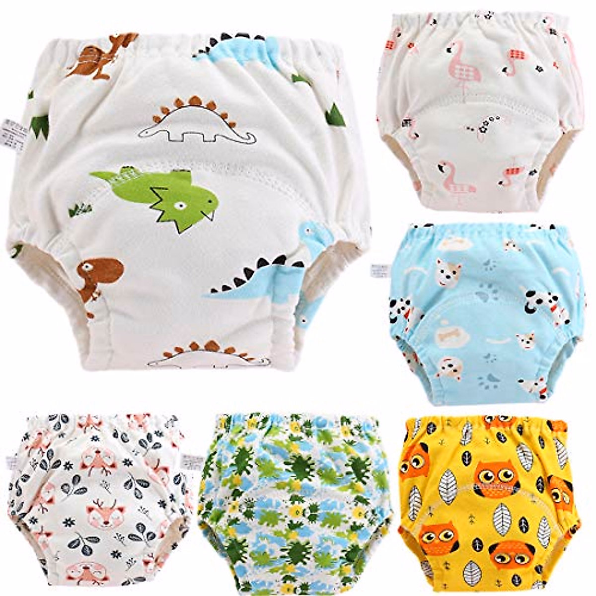 Yealoo 6pcs Baby Infant Toddler Potty Training Pants Underwear Washable Reusable