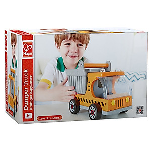 Hape Wooden Dump Truck| Pretend Play Construction Vehicle Toys for Toddlers