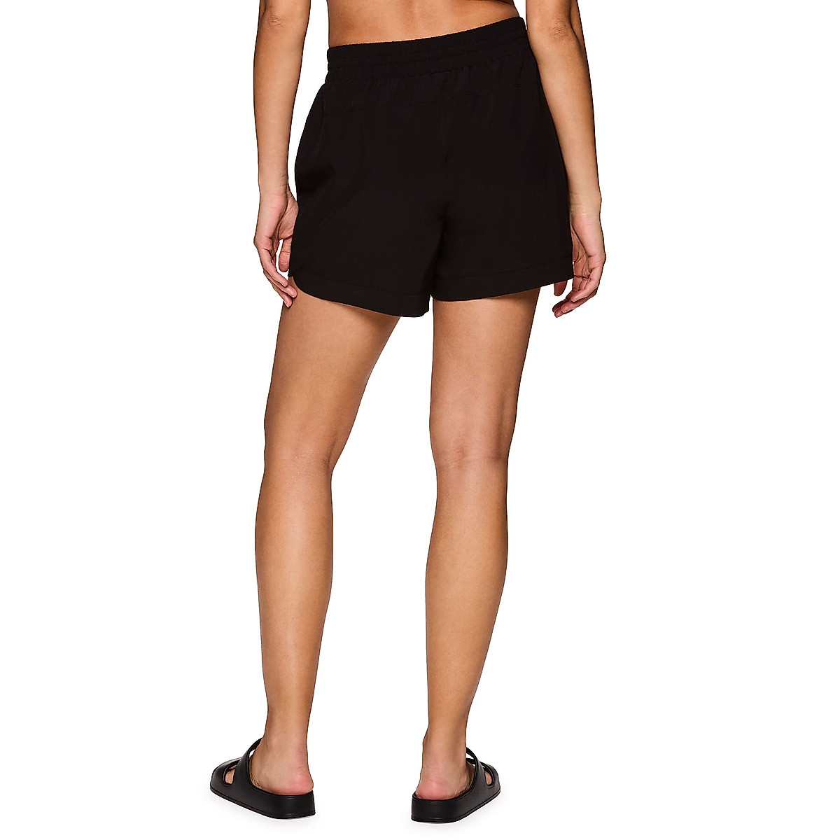 RBX Women's Quick Dry Stretch Woven Walking Short with Zip Pockets Overlap Black S
