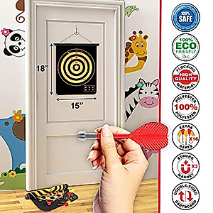 FUNGENIX Magnetic Dart Board for Kids - Indoor Outdoor Darts Game, 16pcs Magnetic Darts, Double Sided Board Games Set, Best Toys Gifts for Teenage Age 5 6 7 8 9 10 11 12 13 14 15 16 Years Old Boys