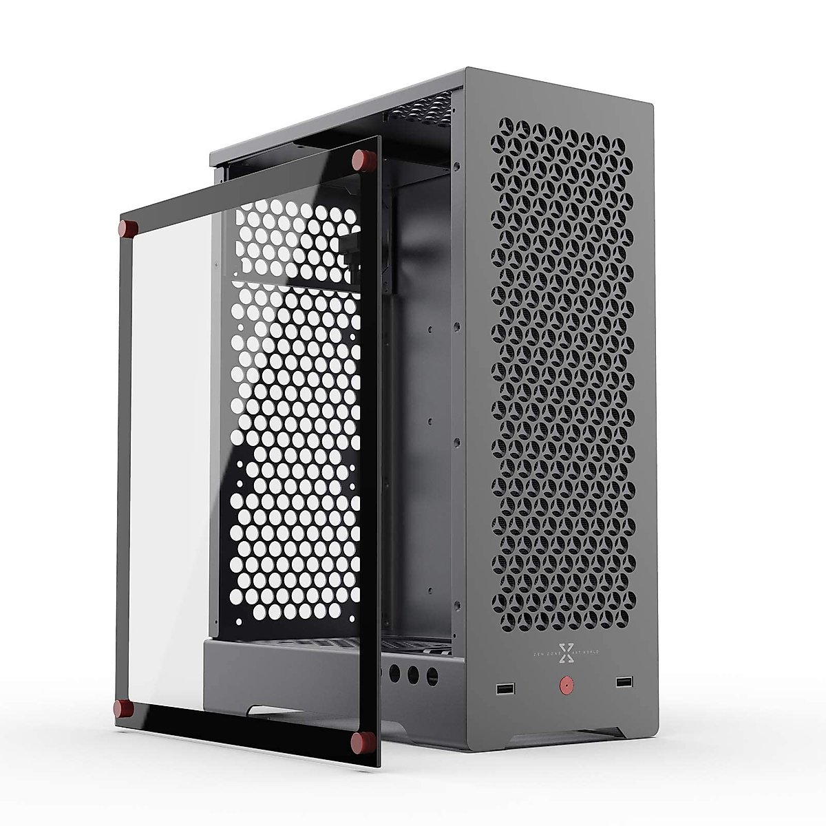 C1(C1 Upgraded Version)Micro ATX Computer Case for PC 2023 Mid Tower Aluminum Alloy Large Side Penetration MATX ITX Gaming Case in-Line Long Graphics Card ATX Power Supply 240 Water-Cooled Hard Drive