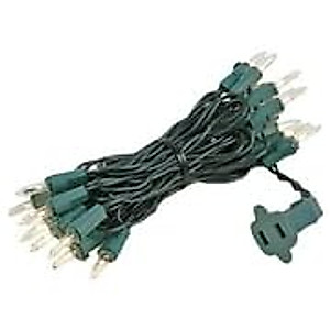 Novelty Lights 20 Light Clear Christmas Craft Mini Light Set, Green Wire, 8' Long