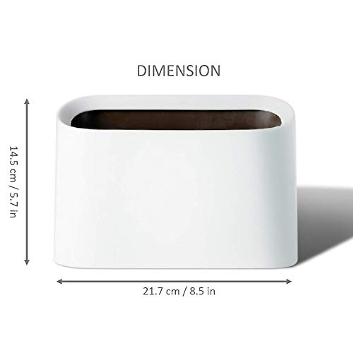 Original Mini Trash Can, Small Waste Garbage Basket Bin for Desk Office Kitchen, Makeup Holder for Bedroom Bathroom, 100 Plastic Bags (White-Value)