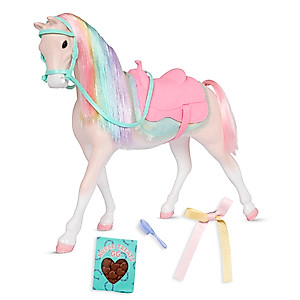 Glitter Girls – 14-inch Toy Horse – Rainbow Mane & Pink Tail – Removable Saddle, Blanket & Brush – Doll Horse Accessories – Kids 3 Years + – Twinkle, Large