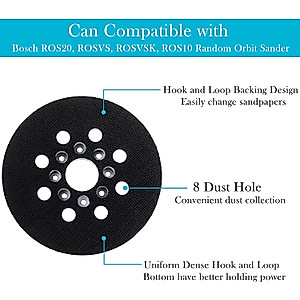 5” RS035 Sanding Pad Replacement,Compatible with Bosch Orbital Sander ROS20VS, ROS20VSC, ROS20VSK, ROS20, ROS10,Hook & Loop Sanding Backing Pad,Pack of 2