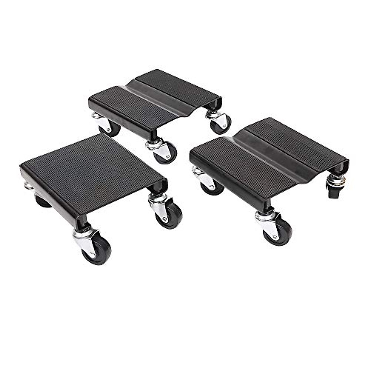 3 Pcs Snowmobile Dolly Set Anti-Slip Snow Mobile Moving Rollers Dollies Movers with Caster Wheels 1500 LBS, Black