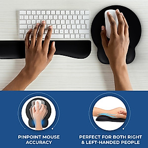 Everlasting Comfort Mouse Pad with Wrist Support - Includes Keyboard Wrist Rest - Ergonomic Memory Foam Desk Cushion for Carpal Tunnel - Computer, Laptop, Typing and Gaming Accessories