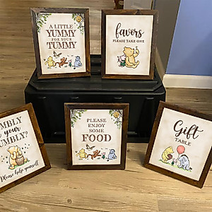 The Pooh Bear Baby Shower Decorations, Table Sign/Gender Reveal/BIrthday Party Table Decorations 6 Pcs