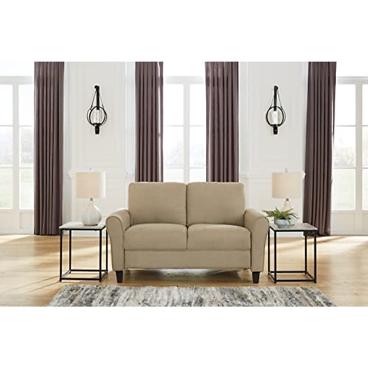 Signature Design by Ashley Carten Traditional Cushioned Loveseat, Beige