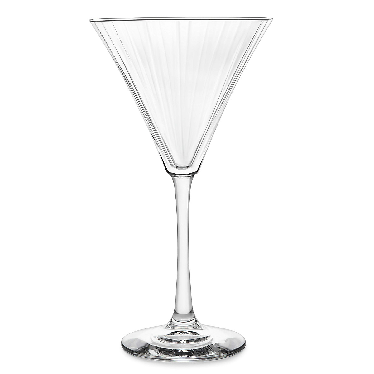 Libbey Paneled Martini Glasses Set of 4, 9.5 Oz Fine Ribbed Modern Martini Glasses, Dishwasher Safe Martini Cocktail Glasses for Cocktail Parties