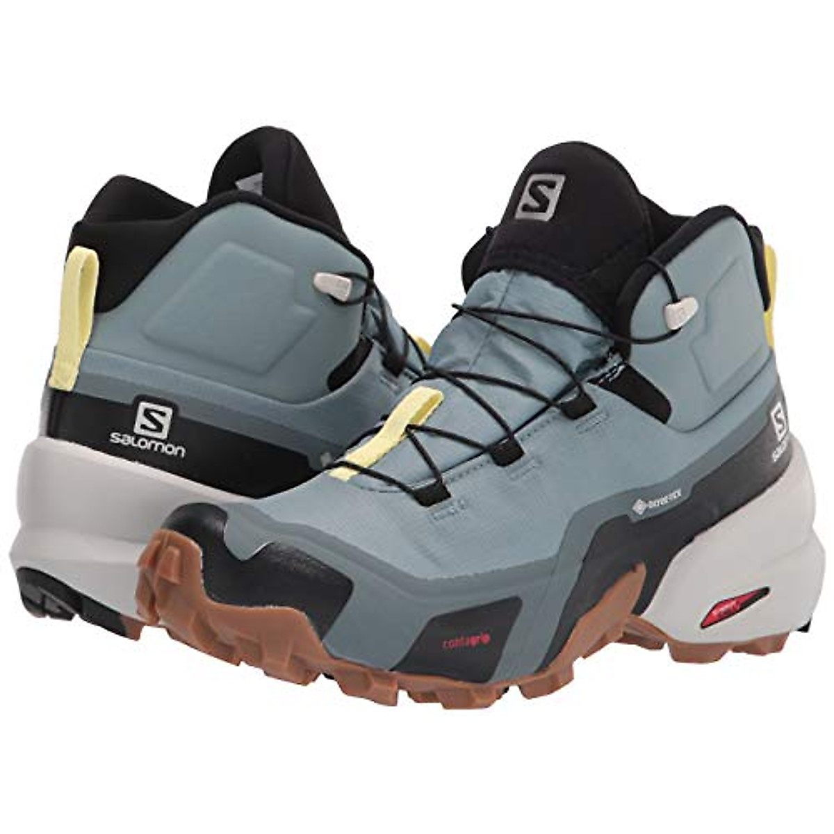 Salomon Cross MID Gore-TEX Hiking Boots for Women, Lead/Stormy Weather/Charlock, 9.5
