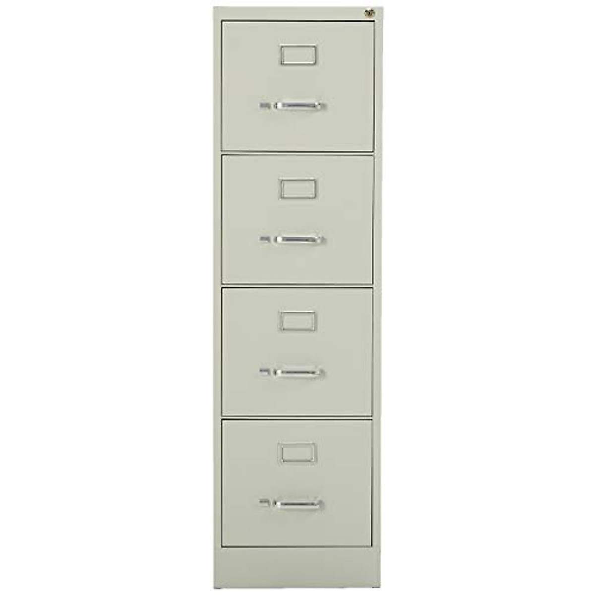 Lorell 4-Drawer Vertical File with Lock, 15 by 26-1/2 by 52-Inch, Light Gray