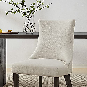 CHITA Farmhouse High Back Dining Chairs,Fabric Modern Upholstered Chairs, Dining Room Chairs Set of 2,Linen