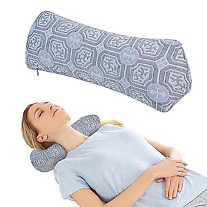Neck & Cervical Pillows, Buckwheat Pillow Cervical Neck Roll Pillow Buckwheat Hulls Filling Cooling Round Pillows Lunch Break Buckwheat Pillow Office Waist Support Organic Buckwheat Pillow ( Color : C