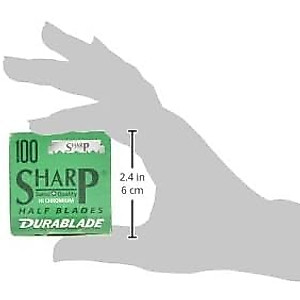 Sharp Hi-Chromium Stainless Straight Edge Barber Razor Blades for Professional Barber Razors, 100 Blades