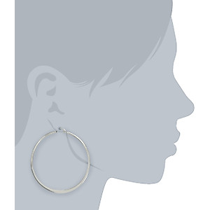 Amazon Essentials Stainless Steel Flattened Hoop Earrings (60mm) (previously Amazon Collection)