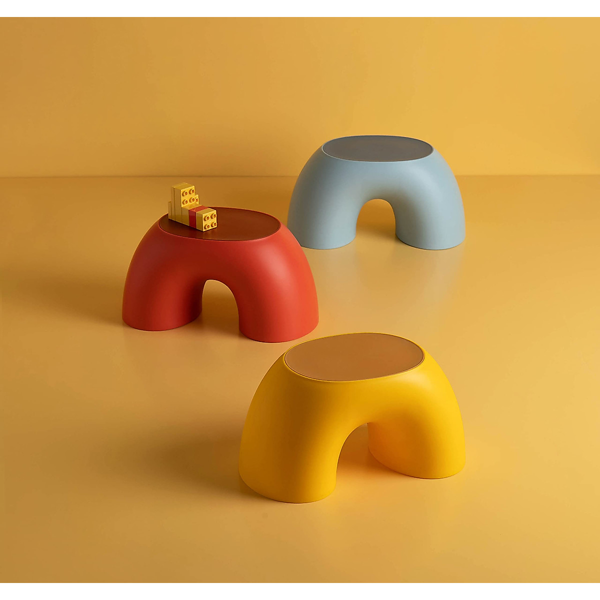 LAN ZHANG GUI Kid Stool Children's Stool Rainbow Stool Foot Stool is Suitable for Living Room bedrooms, Study, Kitchen and Bathroom, etc. (Pink)