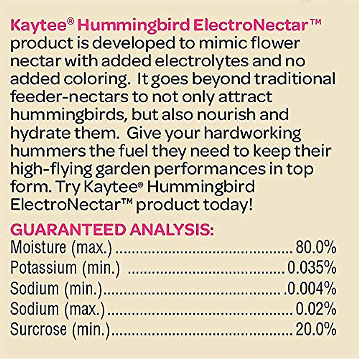 Kaytee Hummingbird Electro Nectar Ready to Use, 64oz (2 case(64oz))