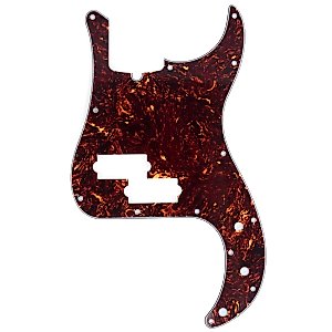 Musiclily Pro 13 Hole P Bass Pickguard for 4 String Precision Bass Modern Style, 4Ply Tortoise Shell