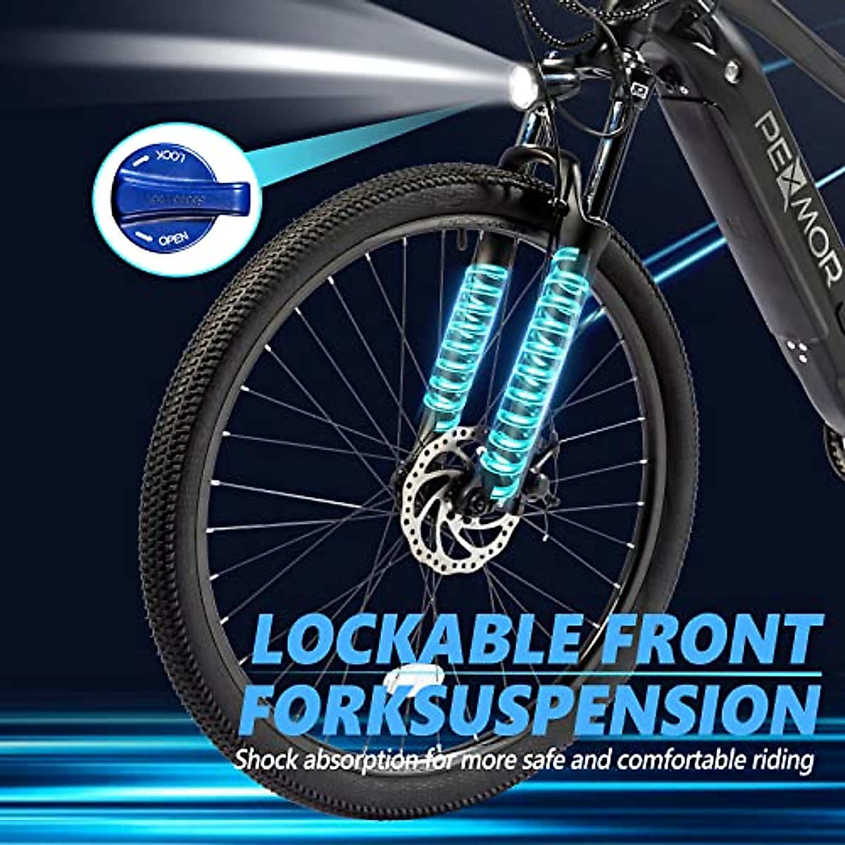 PEXMOR Electric Bike for Adults, 750W BAFANG Motor Ebike 32MPH Adult Electric Bicycle 48V 14AH LG Battery, 27.5" Electric Mountain Bike 7 Speed Gears Lockable Fork City Commuter E-Bike,UL Certified