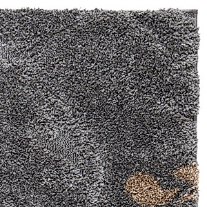 SAFAVIEH Florida Shag Collection Area Rug - 6' x 9', Grey & Beige, Floral Design, Non-Shedding & Easy Care, 1.2-inch Thick Ideal for High Traffic Areas in Living Room, Bedroom (SG464-8013)