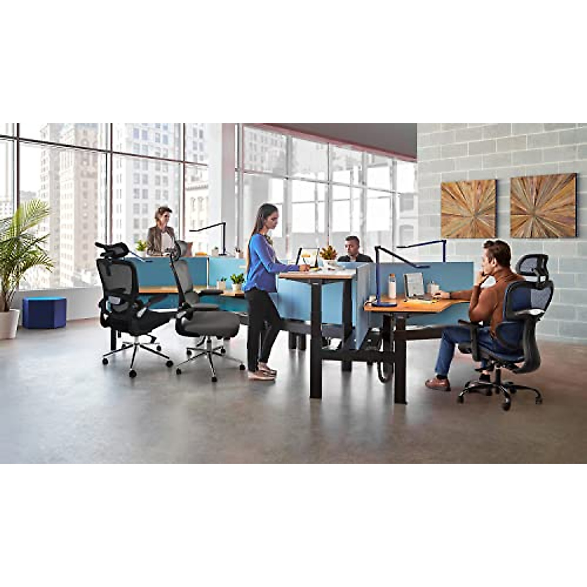 Home Office Chair Ergonomic Mesh Desk Chair with Headrest& Flip up Armrest Gaming Chair Computer Chair with Lumbar Support, Swivel Chair Executive Chairs High Back Office Chair, Grey, 1 Pack