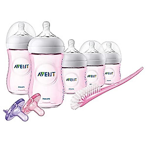 Philips Avent Natural Baby Bottle Pink Gift Set, SCD206/11