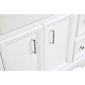 Kitchen Bath Collection Zelda 42-inch Farmhouse Vanity (Carrara/White): Includes White Cabinet with Authentic Italian Carrara Marble Countertop and White Ceramic Farmhouse Apron Sink