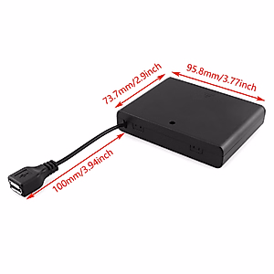 DGZZI USB Female Socket 6 AA Battery Case Box Holder with ON-Off Switch and