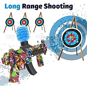 Rilatll Electric Gel Ball Blaster Splat Orby Gun Automatic, Outdoor Water Play Toys for Backyard Lawn, Outside Activities Games for Adults and Family, Christmas & Birthday Ideas for Ages 14+, GBN01