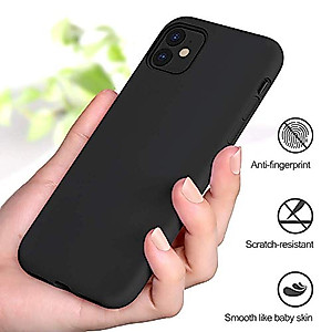 Miracase Liquid Silicone Cases Compatible with iPhone 11 6.1 inch(2019) and Airpods Pro(Black)