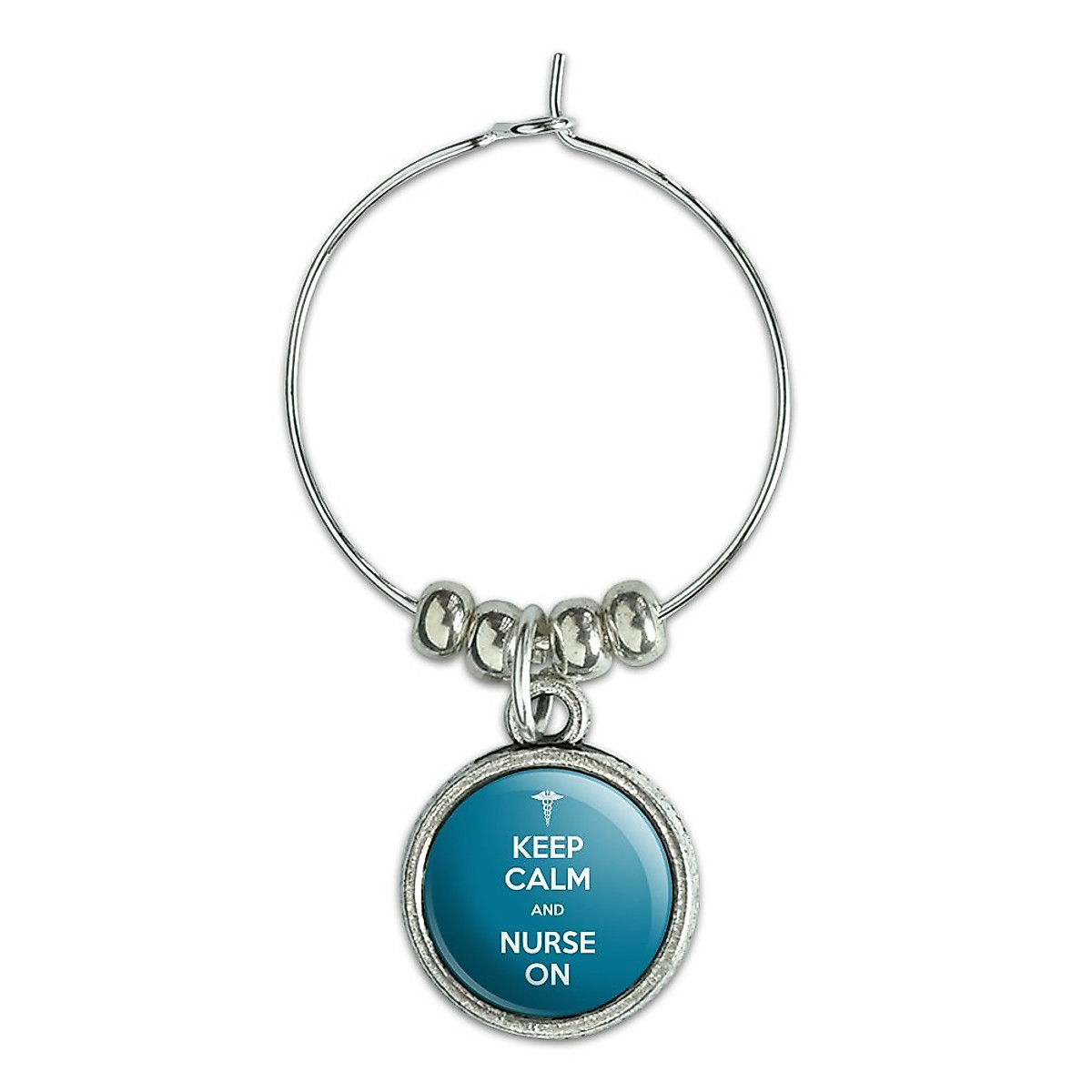 GRAPHICS & MORE Wine Glass Charm Drink Marker Keep Calm and H-O - Nurse On - Keep Calm and