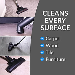 Prolux Tritan Bagged Canister Vacuum Cleaner, HEPA Filtration, Complete Home Care Tool Kit, Pet Hair Removal, Adjustable Power Setting, White