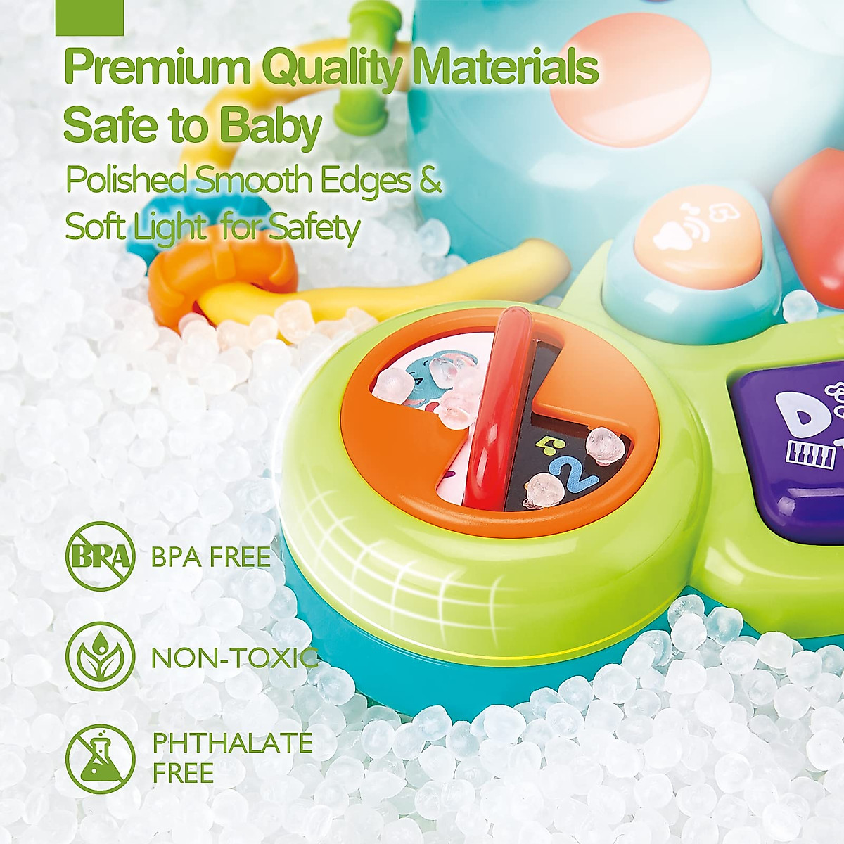 Baby Toys 6 to 12 Months Infant Piano Toys 6 9 12 18-Month-Old Baby Elephant Toys Musical Light Baby Early Learning Educational Toys Toy Gift Toy for 1-Year-Old Boys Girls Christmas Stocking Stuffers