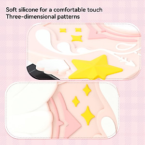 GeekShare Soft Silicone Faceplate Cover for Switch/OLED Charging Dock, Anti-Scratch Dock Cover- Star Wings Series (Pink)