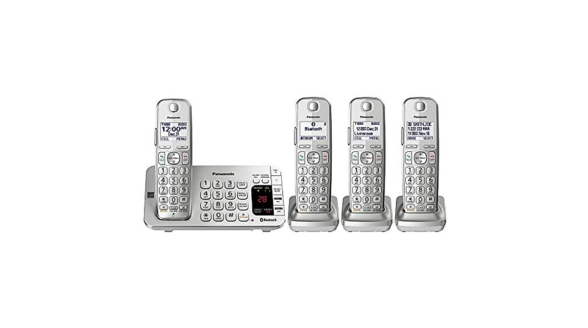 Panasonic Link2Cell Cordless Phone System with 4 Handsets & Bluetooth