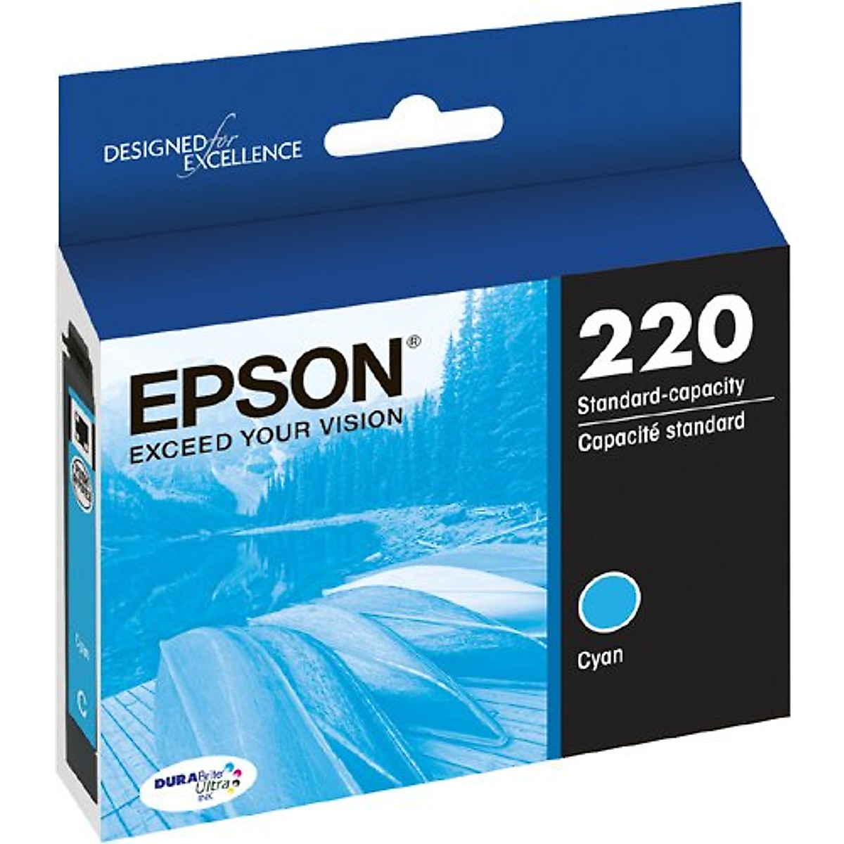 EPSON T220 DURABrite Ultra -Ink Standard Capacity Cyan -Cartridge (T220220-S) for select Epson Expression and WorkForce Printers, 1 Count (Pack of 1)