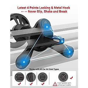 PROfezzion Deluxe Metal Version for MagSafe Car Mount, 2 in 1 Combo Magnetic Phone Holder for Car Vent or Dashboard Compatible with iPhone 15 14 13 12 Pro Max Plus, MagSafe Case & All Phones