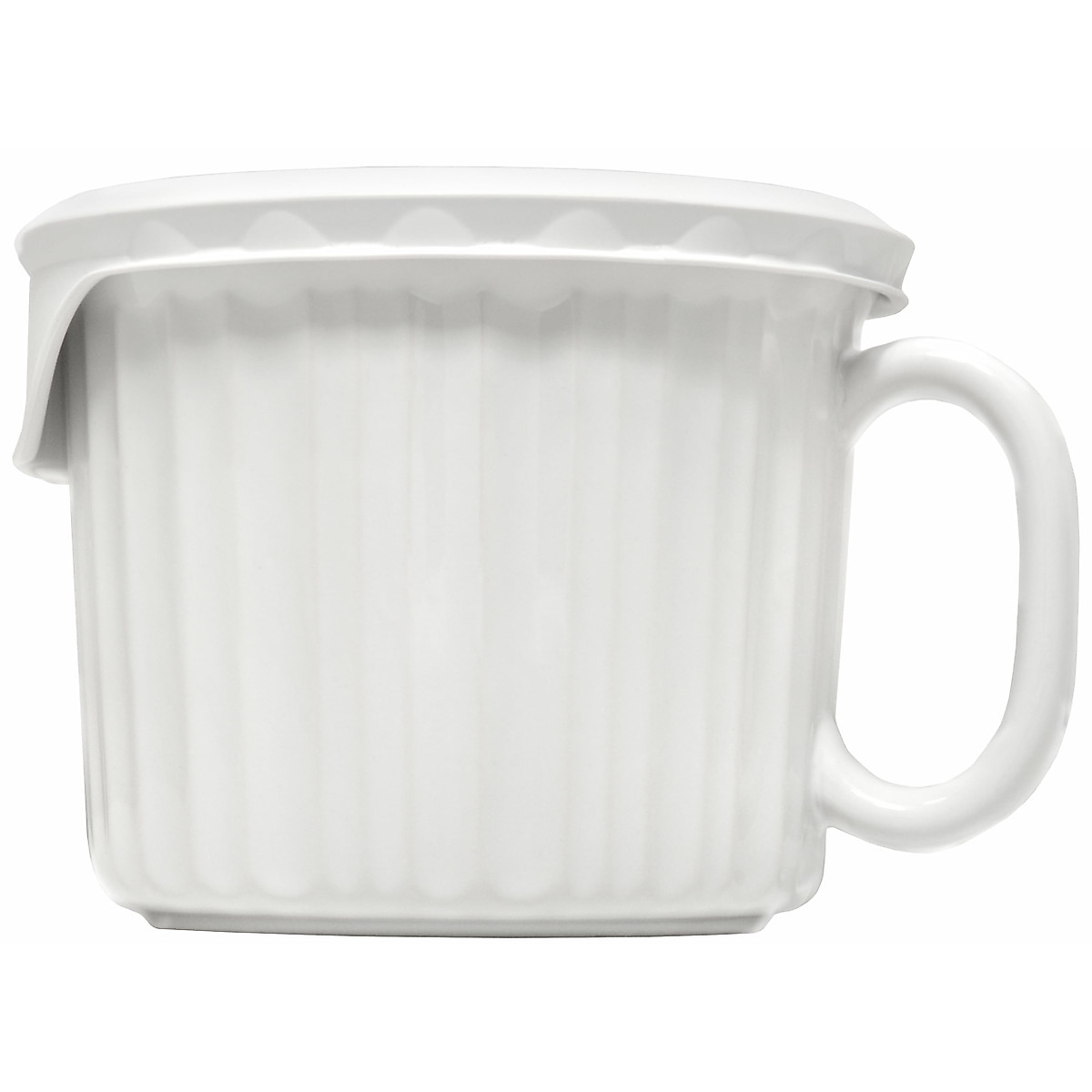 CorningWare 2-Pack 20oz Ceramic Meal Mugs with BPA-Free Vented Lids, French White