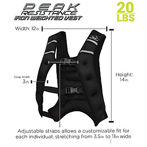 Aduro Sport Weighted Vest Workout Equipment, 4lbs/6lbs/12lbs/20lbs/25lbs Body Weight Vest for Men, Women, Kids (20 Pounds (9.07 KG))