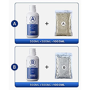 iDOO Plant Food 70 oz (2 Liter), All-Purpose Water Soluble A & B Nutrients, Liquid Concentrated Hydro Garden Fertilizer for Hydroponics System, Indoor Potted House Plants, Flowers, Vegetable