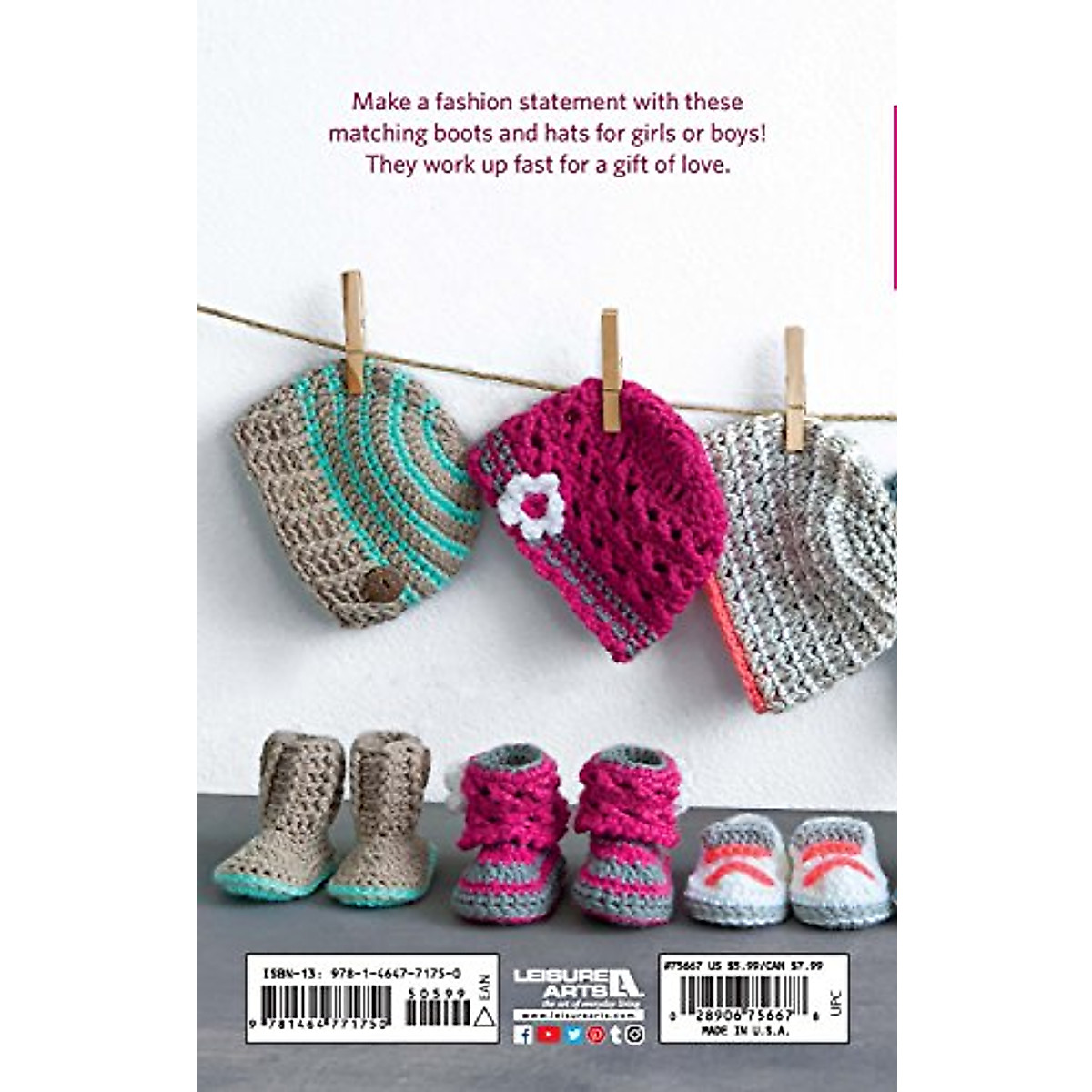 Infant Boots & Hats: 6 Charming Baby Sets-12 Stylish Baby Crochet Designs for Boys & Girls