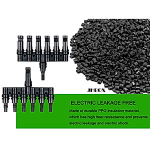 JHBOX 1 to 6 Y Branch Solar Panel Connectors | Easy Solar Panel Installation DIY Mount Tool for Parallel Connection Between Solor Panels | TUV Certified Solar Panel Wiring connectors| (1 Pair)