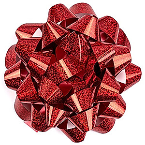 MAYPLUSS 6" Gift Bow Assortment, 3 Bows, Red, Perfect for Birthday, Christmas, Holiday, Party Favors Decorations