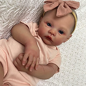 Angelbaby Realistic Reborn Baby Doll Look Real 18inch Newborn Silicone Baby Girl Dolls Soft Weighted Lifelike Cute Bebes Reborn Infant Rebirth Doll Sets for Toddler GiftsV