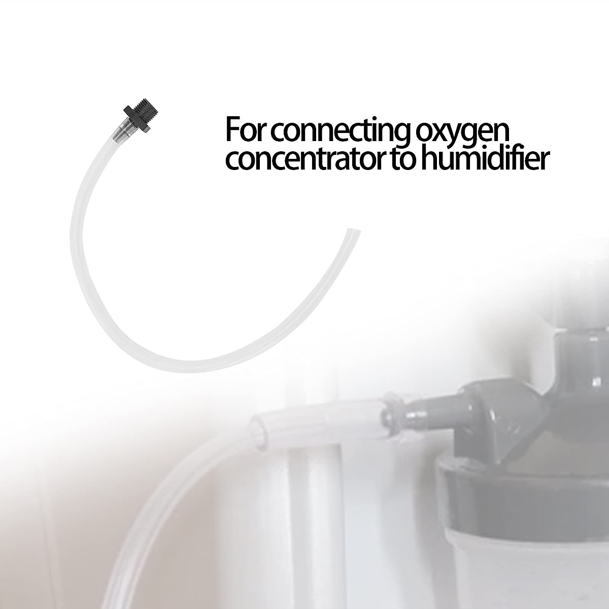 Humidifier Tubing Connector, 90 Degrees Humidifier Tubing Connector Water Bottle and Tubing Adapter for 5L Oxygen Generator Humidifier Cup Humidifier Connector with Tube