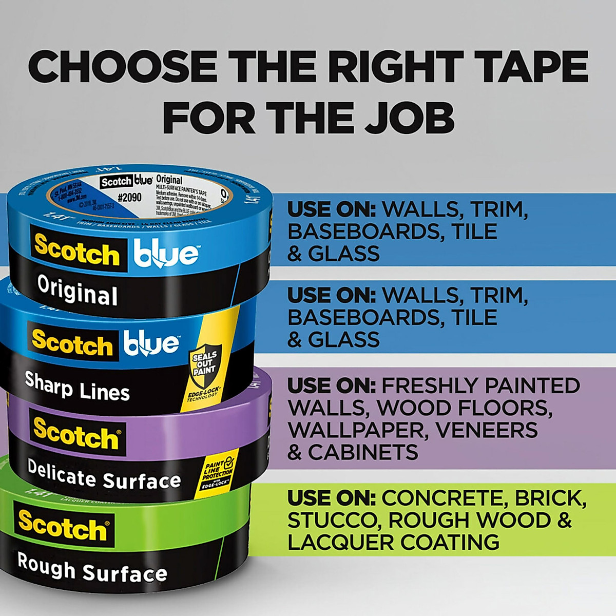 Scotch Rough Surface Extra Strength Painter's Tape, Green, Tape Protects Surfaces and Removes Easily, Rough Surface Painting Tape for Indoor and Outdoor Use, 1.41 Inches x 60.1 Yards, 1 Roll