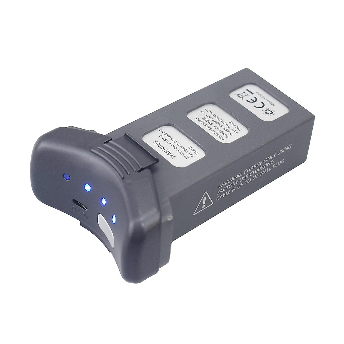 MOONZON 2PCS 7.4V 2500mAh Lithium Battery for HS100 S70W T35 HS100G MQ001 Quadcopter Spare Parts Aircraft Model Drone Battery(Gray)