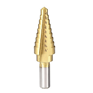 uxcell Step Drill Bit HSS4241 1/4" to 3/4" 9 Sizes Straight Flutes Triangular Shank for Metal Wood Plastic