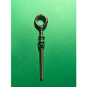 US STAINLESS 4 Pieces Stainless Steel 316 M6 Eye Bolt 6mm x 80mm (1/4" x 3 3/16") Marine Grade Pitch of 1